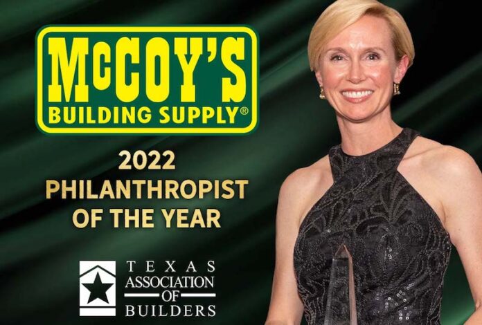 McCoy's Building Supply named Philanthropist of the Year by Texas builders