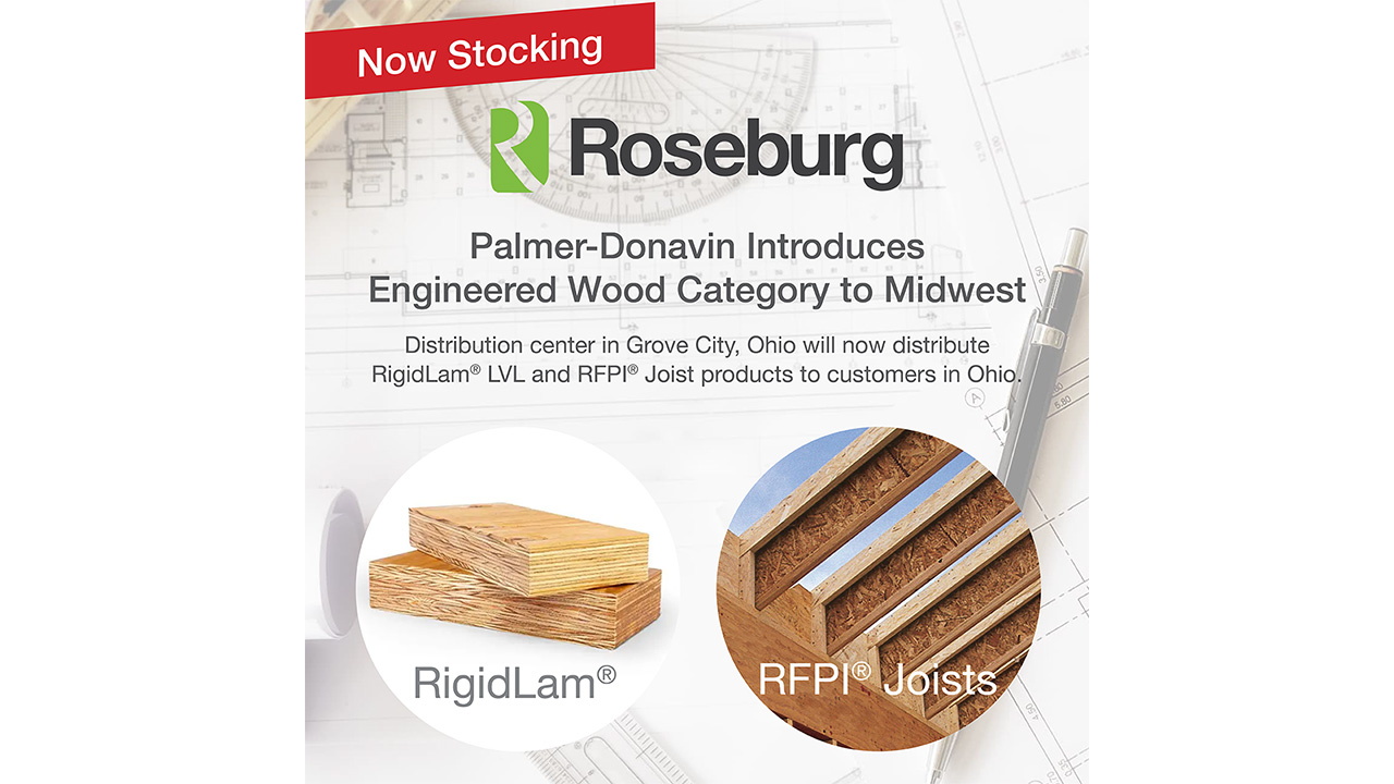 Palmer-Donavin to distribute Roseburg EWP in Midwest