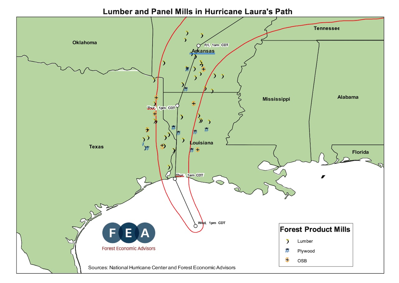 Hurricane Laura likely to drive lumber prices even higher